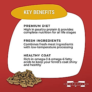 Marshall Pet Products Natural Complete Nutrition Premium Ferret Diet Food with Real Chicken Protein, Highly Digestible, 22 oz