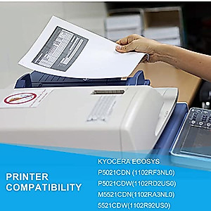 TK5232 Toner Cartridge, 4 Pack Black/Cyan/Magenta/Yellow TK-5232 1T02R90US0 1T02R9CUS0 1T02R9BUS0 1T02R9AUS0 Compatible with Kyocera ECOSYS P5021cdn P5021cdw M5521cdnM5521cdw(1102R92US0) Printer