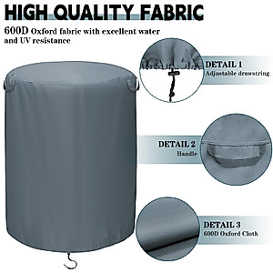 TORUTA Woodchipper Shredder Mulcher Cover, Electric Leaf Mulcher Cover,36" x 42"-Only Cover, Grey