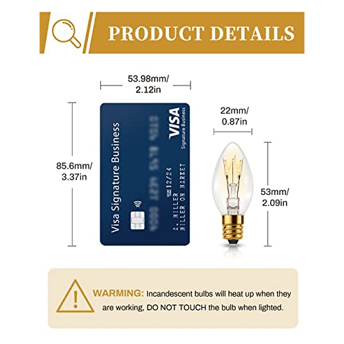 Scentsy Light Bulbs for Warmer, DORESshop Wax Warmer Bulbs, C7 Scentsy Bulb, E12 Candle Warmer Light Bulbs, Wax Warmer Light Bulb Replacement, 15 Watt Light Bulbs for Wax Warmers, 6 Pack