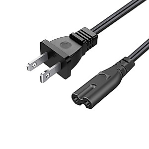 Akuterk UL Listed Power Cord for Sony Playstation 4 PS4 Slim Game Console 2 Prong AC Power Supply Cord Replacement Cable