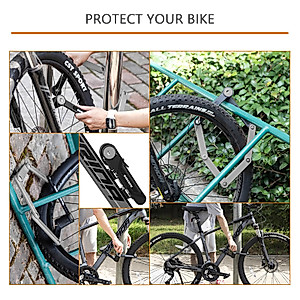 BIGLUFU Bike Lock Bicycle Scooter Motorcycle Folding Locks with 4Keys, Fold Chain Heavy Duty Alloy Steel Foldable Lock with Mounting Bracket 2pc Straps, 86cm/34 Unfolding, 1.92 lbs