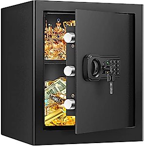 GHJGAGE 2.0 Cubic Large Safe Box Fireproof Waterproof, Anti-Theft Fireproof Safe with Digital Keypad & Mute Function, Security Home Safe for Money Firearm Documents Valuables