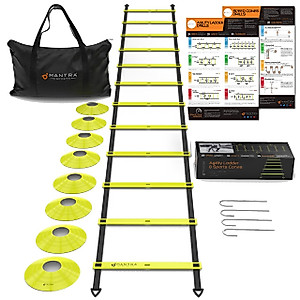 Soccer Training Equipment Agility Ladder Set, Sports Speed & Agility Training Equipment Kit with Cones & Drills, Speed Training Ladder for Footwork, Football Training Equipment