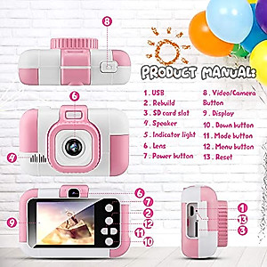 Camera for Kids 3-10 Years,Kids Digital Camera Christmas Birthday Gifts for Boys and Girls