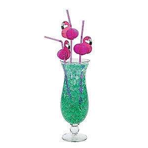 Oriental Trading Company OTC 48 Flamingo Straws/Luau Party Table Decor/Cardboard/Tissue Flexi-Straws/4 Dozen Tropical Drinks