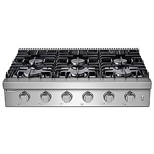 AAOBOSI Gas Cooktop 36 inch Gas Stove Built-in Gas Range Commercial Gas Stove Top, Propane Cooktop NG/LPG Switch, 6 Cast Iron Stove Top Covers for Gas Burners with 6 Burners for Cooking, Gas Grilling