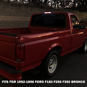 KanSmart 3rd Brake Light LED for 1992-1997 Ford F150 F250 F350 Bronco - Smoked Lens, High Mount, Reliable Performance, Foam Padded Back, 2-Year Warranty