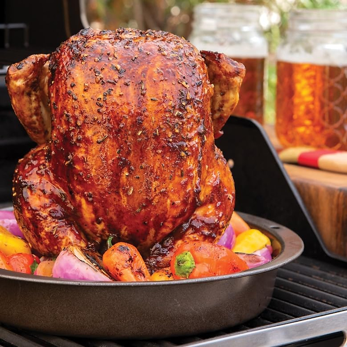 Nordic Ware 365 Indoor/Outdoor Beer Can Marinade Chicken Roaster, 11 by 3 inches, Brown