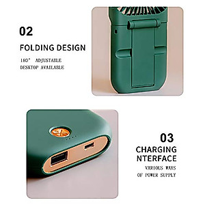 New 2021 Upgrade Handheld Fan Small Personal Fan with 3 Speeds Neck Rechargeable Portable Fan Powerful Mini USB Outdoor Fan Quiet Small Desk Fan Free Angle Good for Travel Home Office School - Pink