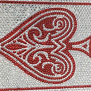 Novelty Poker Card Ace Of Hearts Evening Bags and Clutches for Women Crystal Clutch Bag Rhinestone Handbags Party Purse (Small, Heart A)