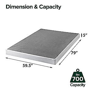 ZINUS 5 Inch Metal Smart Box Spring with Quick Assembly, Mattress Foundation, Strong Metal Frame, Easy Assembly, Queen