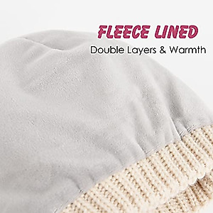 FURTALK Toddler Winter Hat Pom Beanie Fleece Lined Knit Hats for Baby Kids Boys Girls 1-3 Years