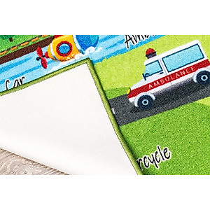 Furnish my Place 764 Transportation Rug | HD Modes of Transportation Children Educational | Classroom | Nursery Room Area Rug | Multicolor (3'3"x6'6")