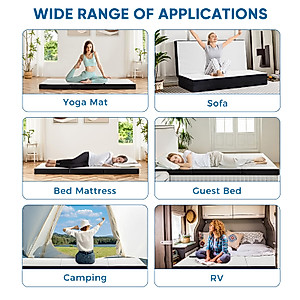 OLIXIS Tri-fold Memory Foam Mattress - 4 Inch Full Size Portable Floor Bed, Foldable Mat for Kids and Adults, Collapsible and Washable Cover with CertiPUR-US Certified, for Travel & Camping & Yoga