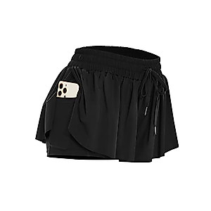 Flowy Athletic Shorts for Women- 2 in 1 Butterfly Shorts for Gym, Workout, Yoga, Casual Tennis Skirts Cute Clothes Summer