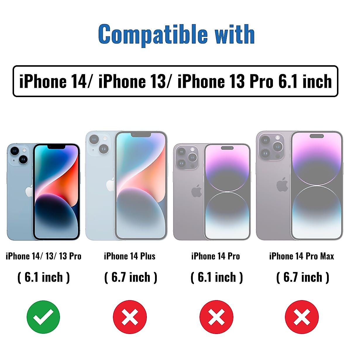 NEEPART 4 Pack Tempered Glass Screen Protector for iPhone 14/ iPhone 13/ iPhone 13 Pro [6.1 Inch], Sensor Protection, 9H Tempered Glass Film, Anti-Scratch, Case Friendly, Easy Installation, Bubble