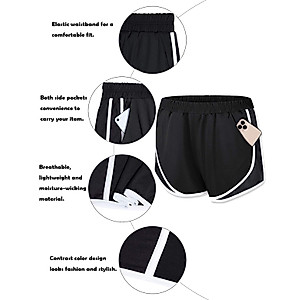 Fulbelle Yoga Shorts for Women,Teen Girls Casual Summer Jersey Athletic Hiking Running Workout Gym Inner Tights 2020 Fashion Above Knee Lounge Cycling Shorts Black Medium