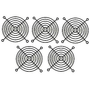 120mm Wire Computer Case Cooling Steel Fan Grill/Finger Guard - Black (Set of 5)