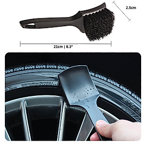 XCGaidt Car Wool Wheel Brushes for Cleaning Wheels Set (3 Pack), Metal-Free Tire Brushes Kit, Soft Wheel Brushes for Cleaning Tires and Rims