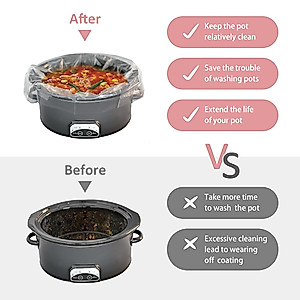 [2 For Free] 12 bags Ebelbo Nylon Pot liners, Slow Cooker Liners 13x21 Inch Large Size Disposable Roaster Cooking, Fit for 3-8QT Oval & Round Pot