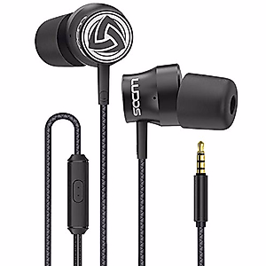 LUDOS Wired-Earbuds-Earphones-Headphones-Microphone, Turbo Ergonomic Earphone with Mic, Memory Foam, Durable Cable, Bass, Auriculares in-Ear Headphones for iPhone, iPad, Apple, Computer, Laptop, PC