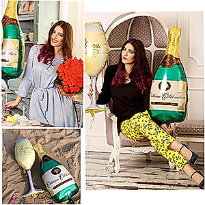 Fecedy Aluminum film Champagne Bottle and Goblet Hydrogen Balloons for Party Decoration