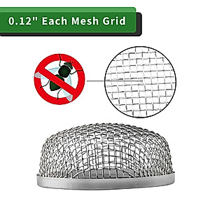 RVGUARD RV Flying Insect Screen, RV Furnace Vent Cover Bug Screen 2 Pack 2.8 x 1.3 Inch Stainless Steel Mesh with Installation Tool and Silicone Rubber