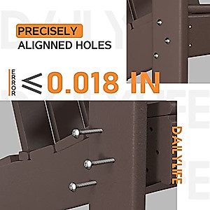 DAILYLIFE Adirondack Chair, Plastic All-Weather Resistant Outdoor Chairs with Cup Holder for Patio, Porch, Garden, Poolfront, Balcony, Firepit Backyard & Lawn Furniture Seating Grayish Brown