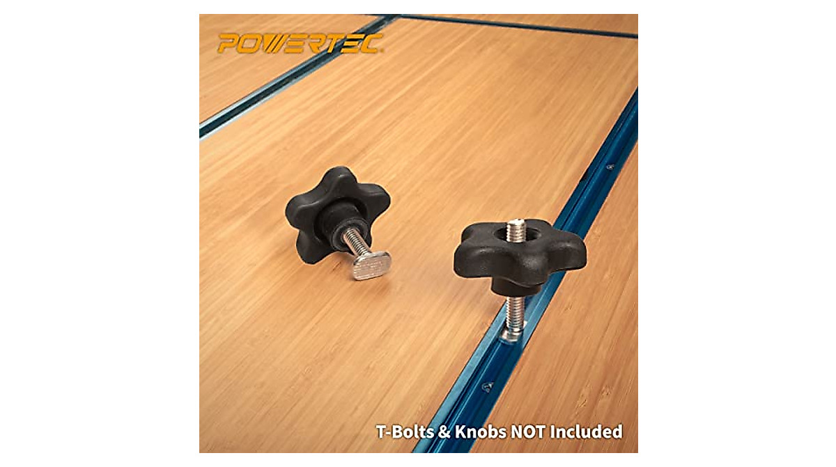 POWERTEC 36" Double-Cut T-Track - Versatile Woodworking