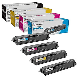 LD Products Compatible Toner Cartridge Replacements for Brother TN433 High Yield (Black, Cyan, Magenta, Yellow, 4-Pack) for use in HL-L8260CDW, HL-L8360CDW, HL-L8360CDWT, HL-L9310CDW, MFC-L9570CDWT