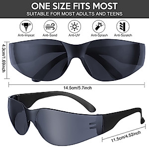 Yunsailing 96 Pieces Safety Glasses Eye Protection Glasses Anti Scratch Resistant Sunglasses for Men Women Protective Eyewear Safety Goggles for Construction, Shooting and Laboratory, Black