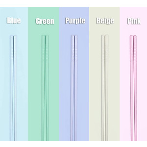 SUPJOYES 5 Pairs Fiberglass Chopsticks, Multicolor Reusable Chop Sticks Japanese Style, Non-Slip Chopsticks Gift Set Dishwasher Safe, 9 1/2 Inches