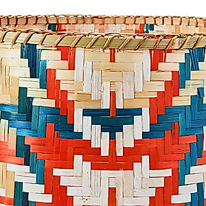 Bloomingville Hand-Woven Bamboo Handles, Multi Color, Set of 2 Basket, 2