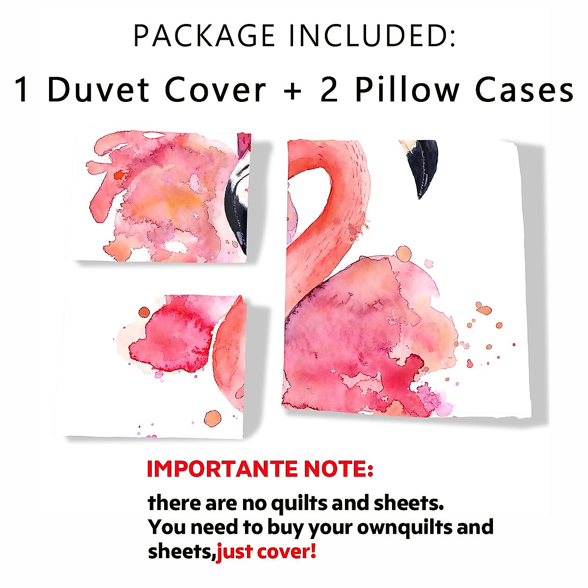 AILONEN Flamingo Duvet Cover Set King Size,Tropical Flamingo Pattern Bedding Set for Kids Boys Girls,Flamingo Pattern Comforter Cover Set,1 Quilt Cover 2 Pillowcases 3 Piece