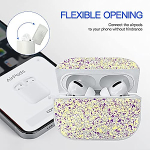 Tucana Cute Shining Airpods Pro Case for Women and Girls, Bling Glitter Hard Case Compatible with Apple Airpods Pro Charging Case （Gold）