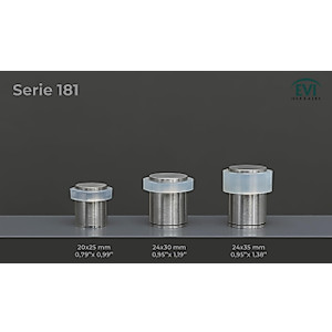EVI | Pack 2 Doorstops | 20x25mm | Threaded Base | White Rubber | Stainless Steel | Includes Screw + Fastening Plug | Mod. I-181-BCB