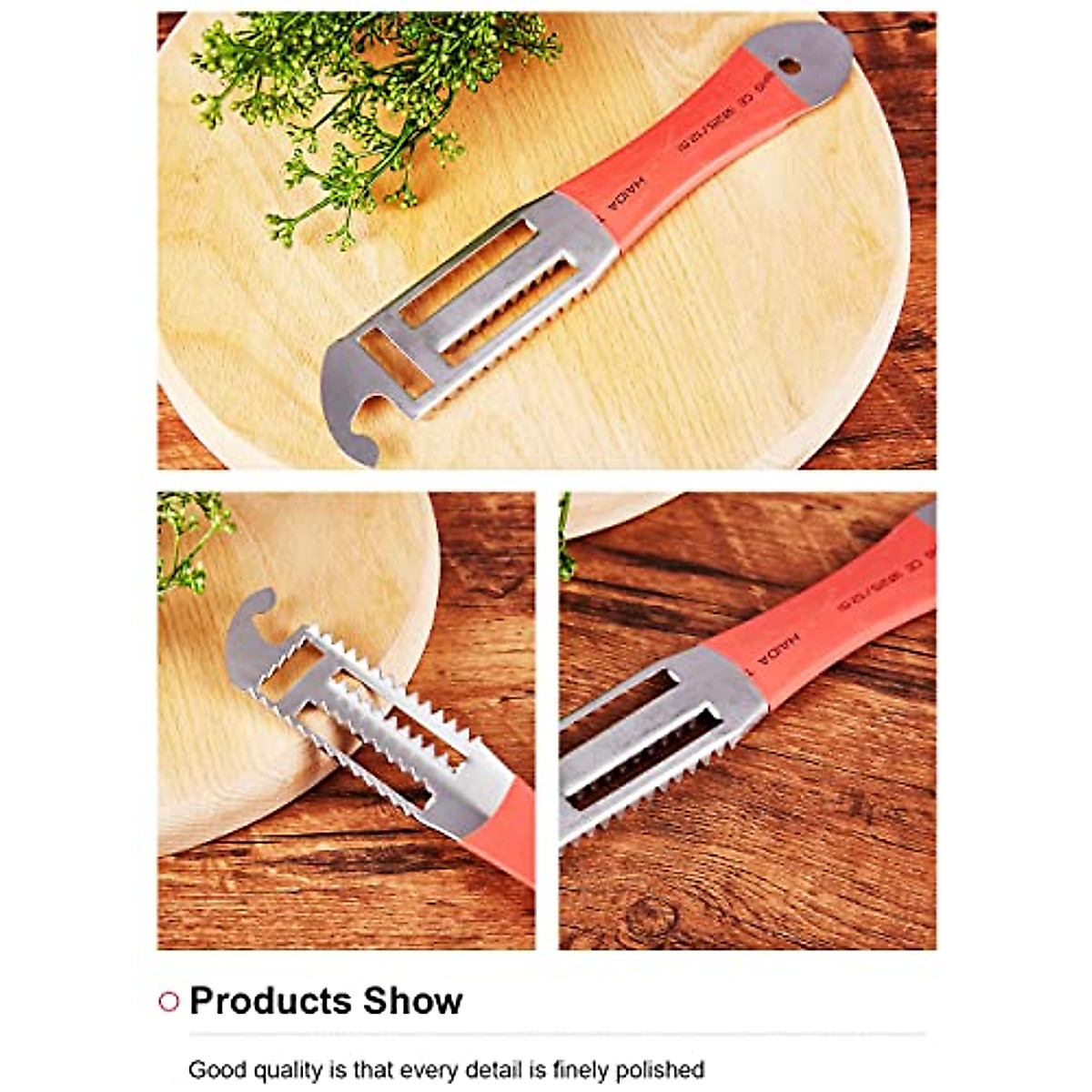 Fish Scaler Remover, Fish Scraper Fast Cleaning Fish Skin, Fish Scale Remover with Stainless Steel Sawtooth Easily Remove Fish Scales-Cleaning Brush Kitchen Descaler Tool