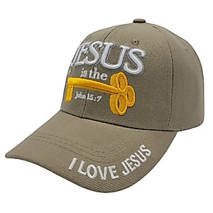 Altis Apparel Jesus - Christian Religious Baseball Cap - Adult Hat (Jesus Key Khaki)