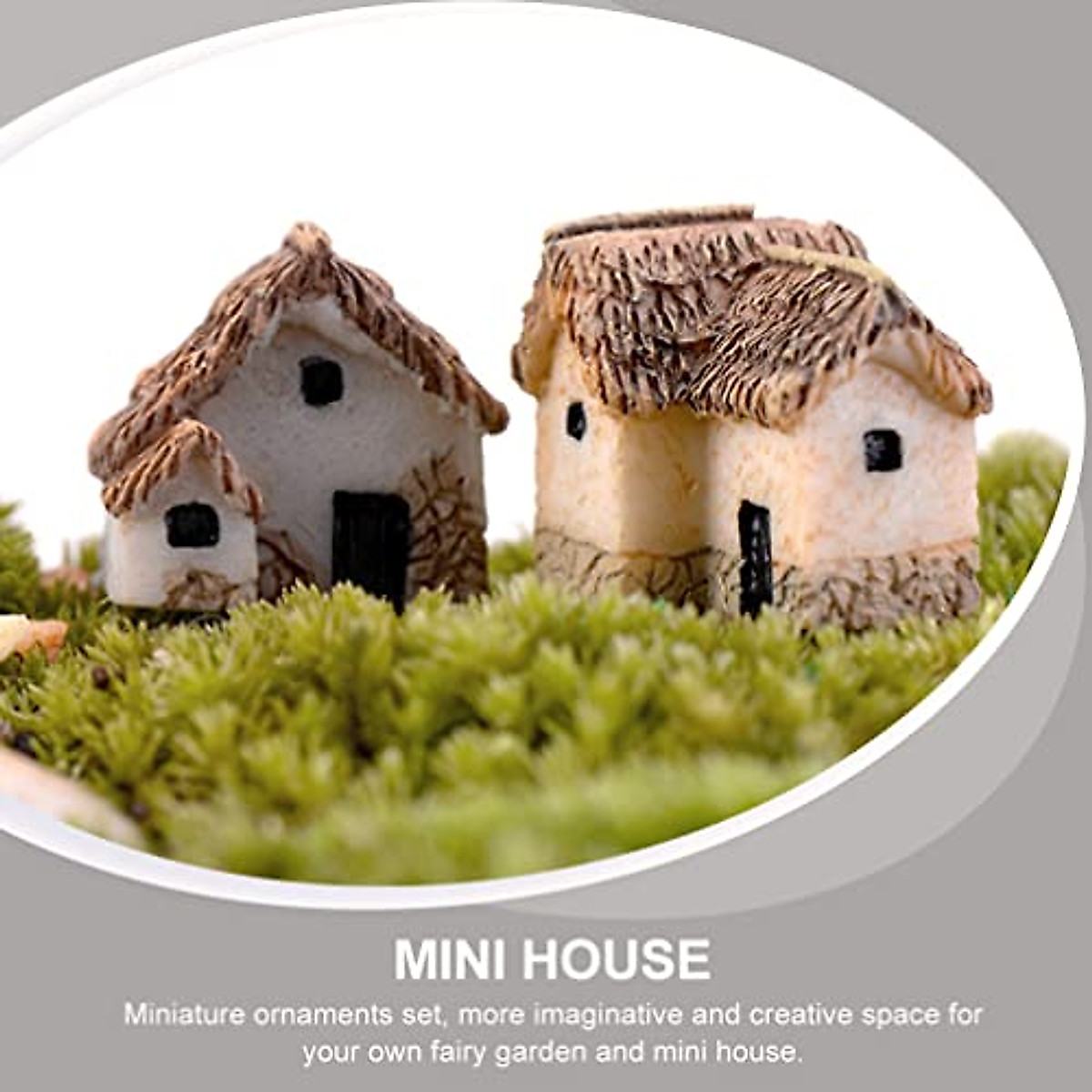 Angoily 12 Pcs Fairy Gardens Stone House Mini Fairy Cottage House Miniature Garden Stone House Ornaments for Micro Landscape Decoration(0.79" D x 0.79" W x 0.59" H)