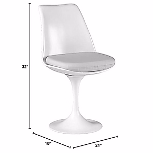 Modway Lippa Mid-Century Modern Faux Leather Upholstered Swivel Dining Chair in White