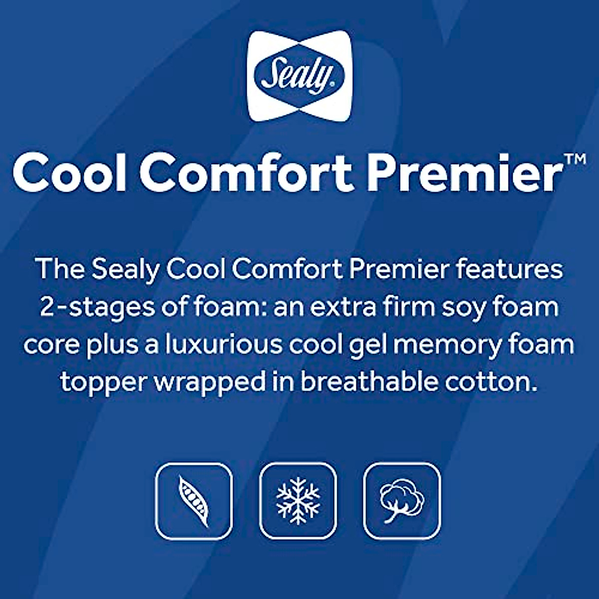 Sealy Baby Cool Comfort Breathable Waterproof 2 Stage Crib Mattress plus Toddler Bed Fit, Cooling Foam, Airy Cotton Cover, GREENGUARD Gold Certified, Safety & Quality Tested, Made in USA, 52'X28'