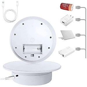 CEXUW Display 360 Degree Electric Turntable,for Small Product Display, 7.87in Diameter product photography turntable