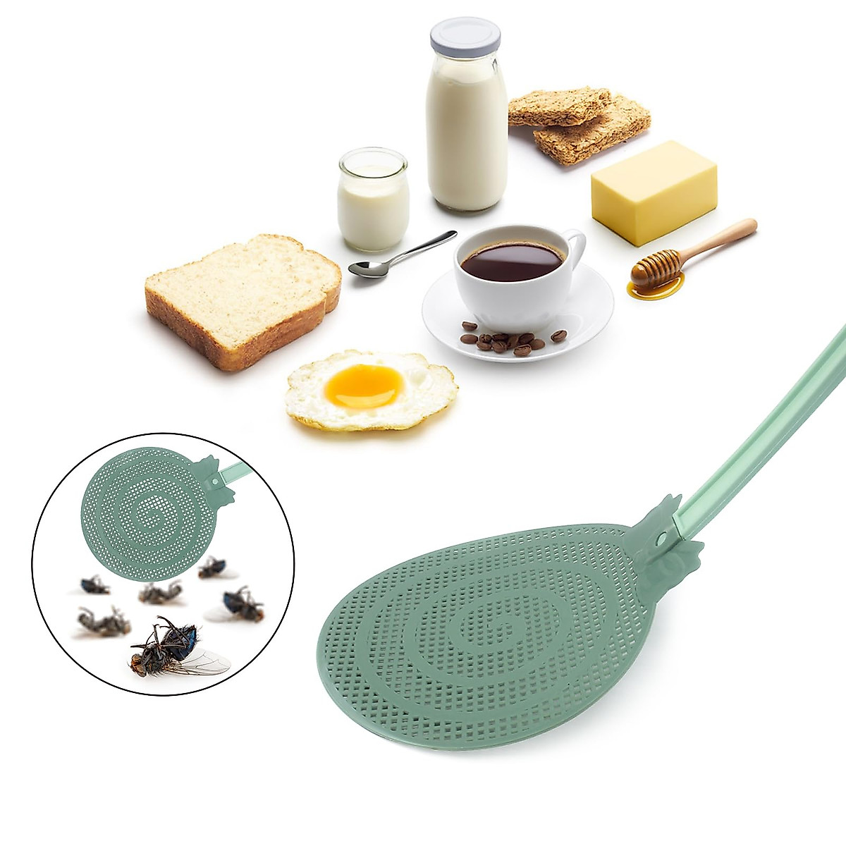 Fly Swatter, Fly Swatter for indoors, FlySwatter, Fly Swatters Green 2PCS