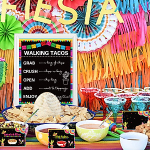 Taco Bar Decoration Kit, Mexican Fiesta Party Decorations Taco Bar Banner Sign Tent Garland for Cinco De Mayo Fiesta Mexican Theme Party Bachelorette Bridal Shower Wedding Birthday Taco Party Supplies