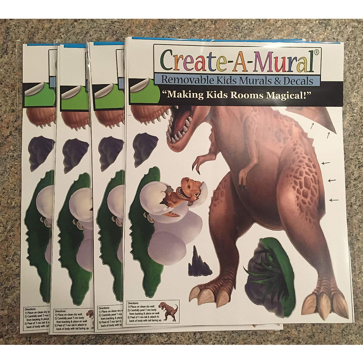 Dinosaur Wall Decals – Dino Decor Art Stickers for Boys & Kids Bedrooms, Playroom Murals & Decorations (T-Rex & Baby)