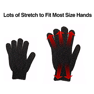 10Pairs Exfoliating Gloves - Premium Black Double Sided Scrub Wash Mitt for Bath or Shower - Luxury Spa Exfoliation Accessories for Beauty Spa Dead Skin Cell Remover, Suitable for Men and Women