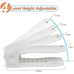 YIHATA Shoe Slots Organizer, Adjustable Shoe Stacker Storage Space Saver, Double Deck Shoe Rack Holder for Closet Organization, Thickening Quality Upgrade (16Pack, White)