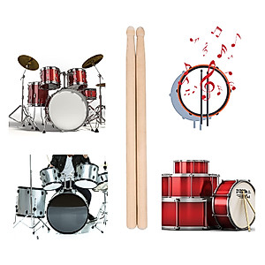 3 Pairs Drum Sticks, Winspeed 5A Classic Maple Wood Tip Drumsticks for Students and Beginners Musical Musical Instrument Percussion Accessories (40CM)
