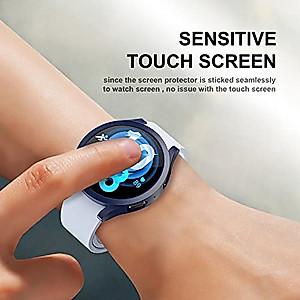 [4+6] Pack for Samsung Galaxy Watch 4 44mm Screen Protector Case, Haojavo 4 PACK Hard PC Cover Protective Bumper Shell + 6 PACK Tempered Glass Screen Protector Film for Galaxy Watch 4 44mm Accessories